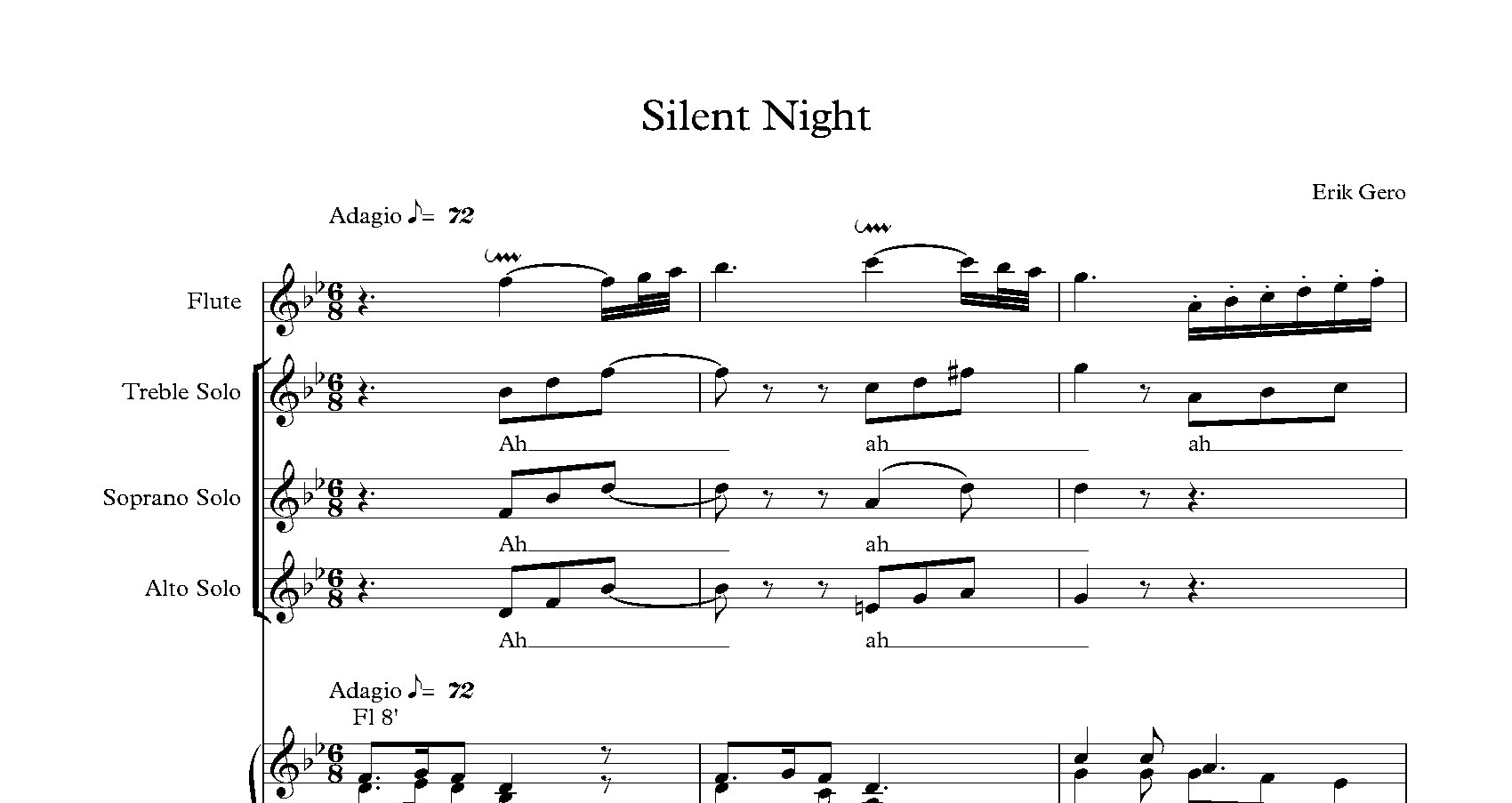 Silent NightFor Organ Flute & 3 Singers – Hymn Accessories